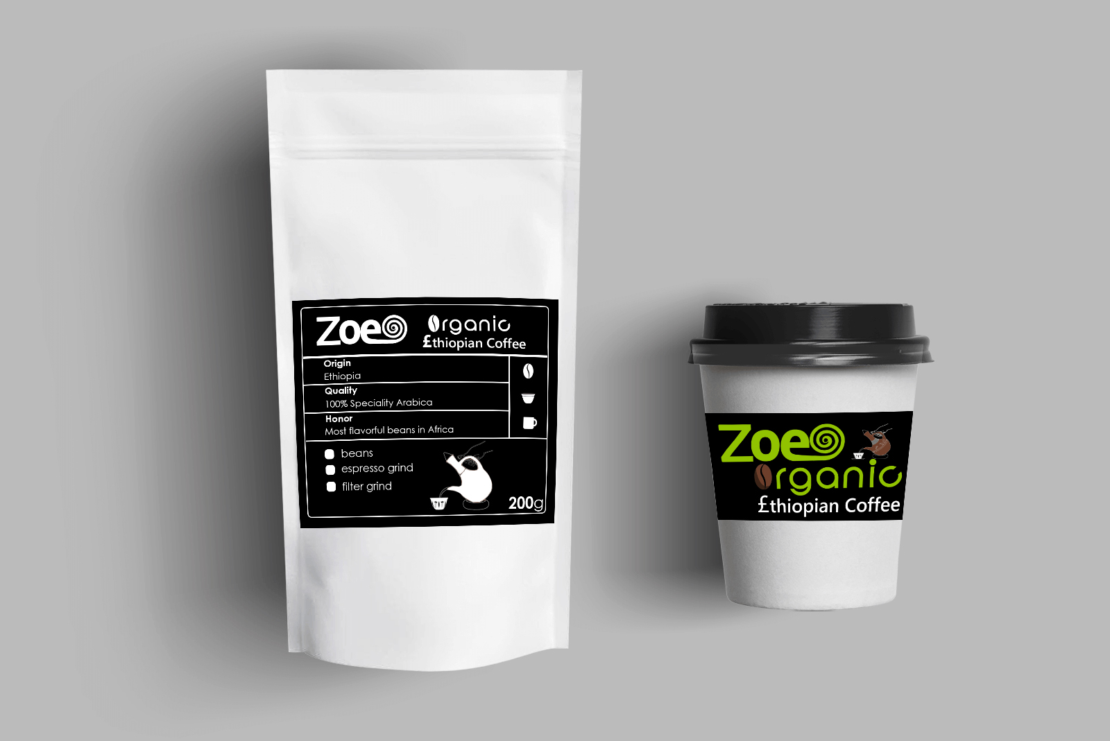 Zoe Packed Coffee 500gm - Zoe organic Ethiopian coffee